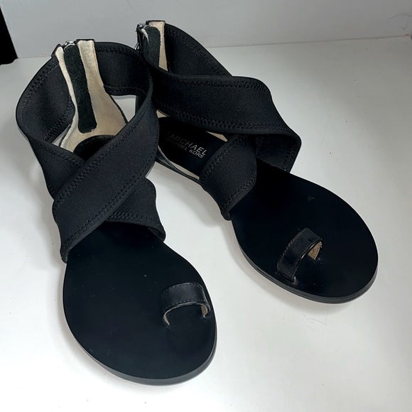 Michael Kors | Shoes | Michael Kors Black Zipper Back Sandals ...